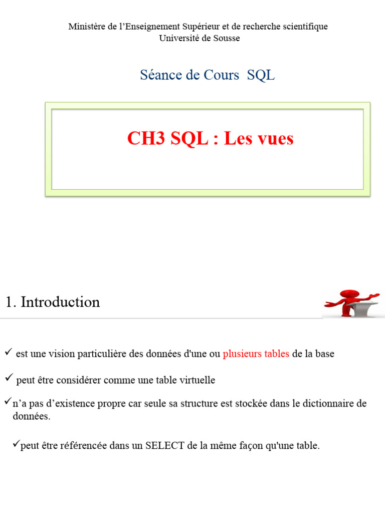 chp3 Les Vues | PDF | SQL | Gestion informatique
