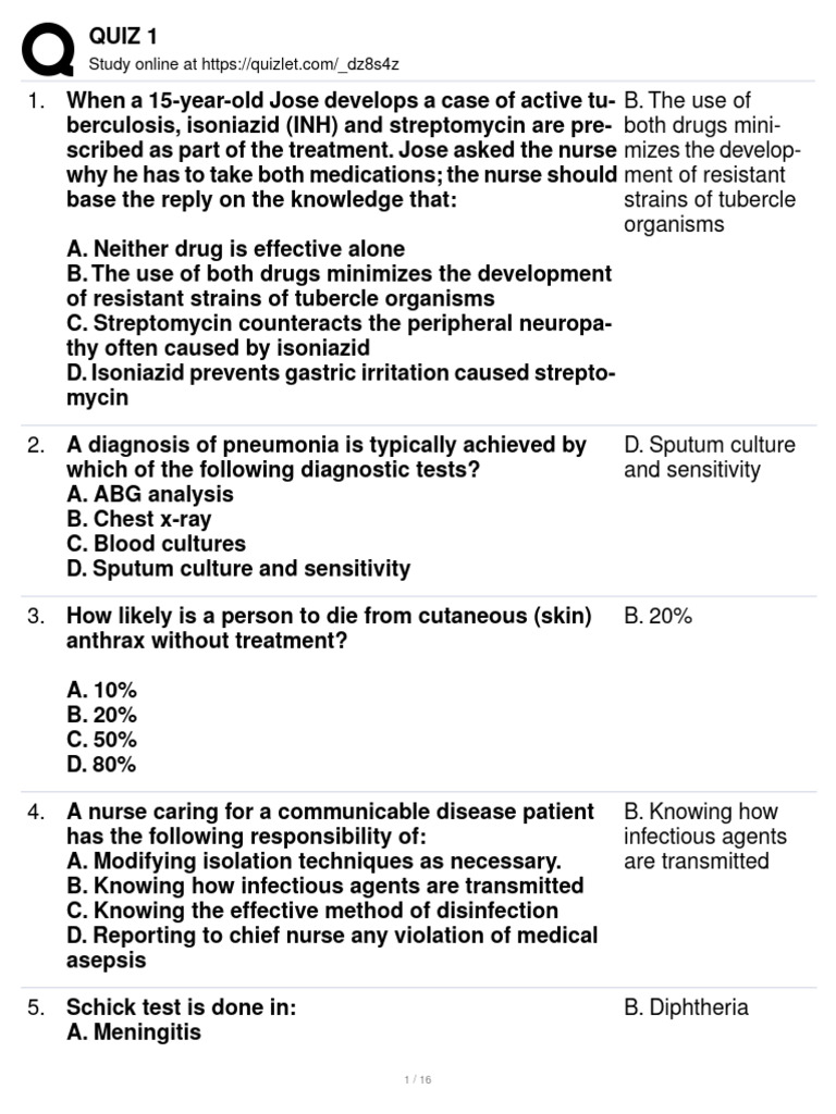 B. The Use of Both Drugs Mini-Mizes The Develop - Ment of Resistant ...