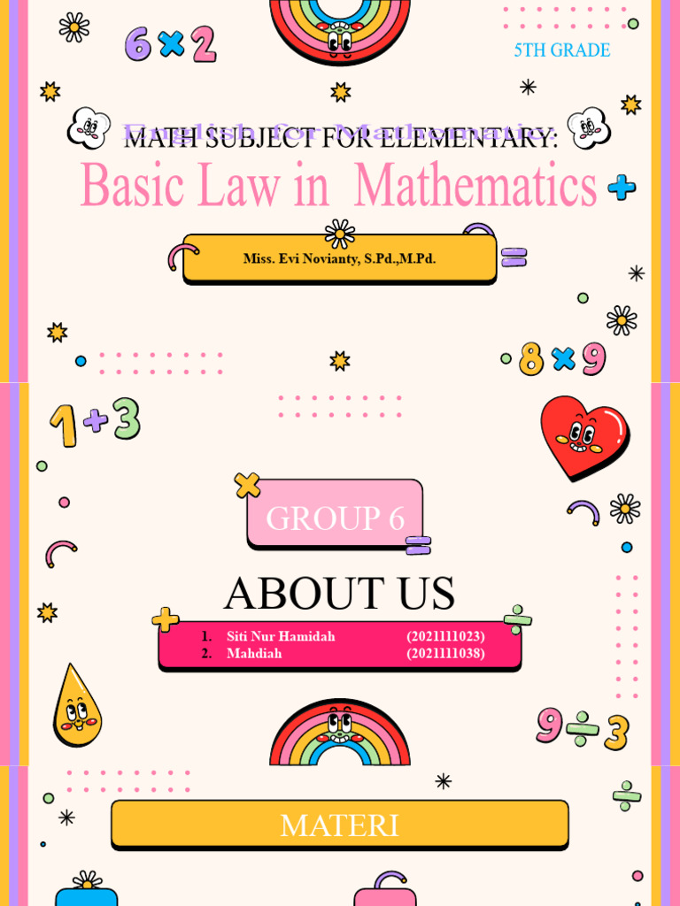 Basic Law Math Grup 6 | PDF | Equations | Multiplication