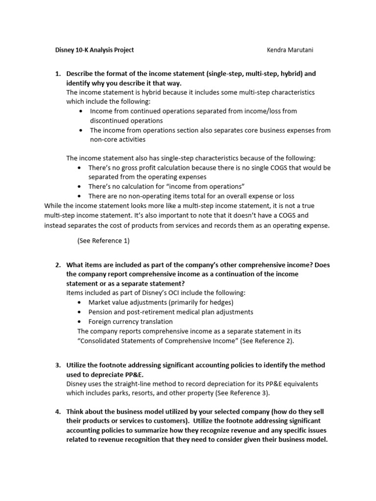 10k Analysis Kendra Marutani | PDF | Net Income | Equity (Finance)