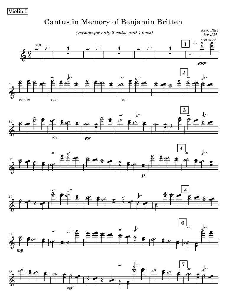 Cantus in Memory of Britten | PDF | Classical Compositions ...