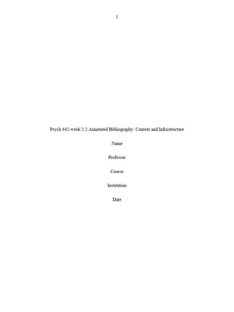Psych 442-Week 2-2 Annotated Bibliography_ Context and Infrastructure | PDF | Hospital | Computing