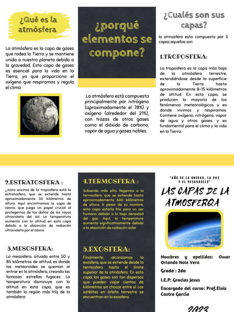 Capas de la Atmósfera para Niños | PDF | Atmósfera | Atmósfera de tierra