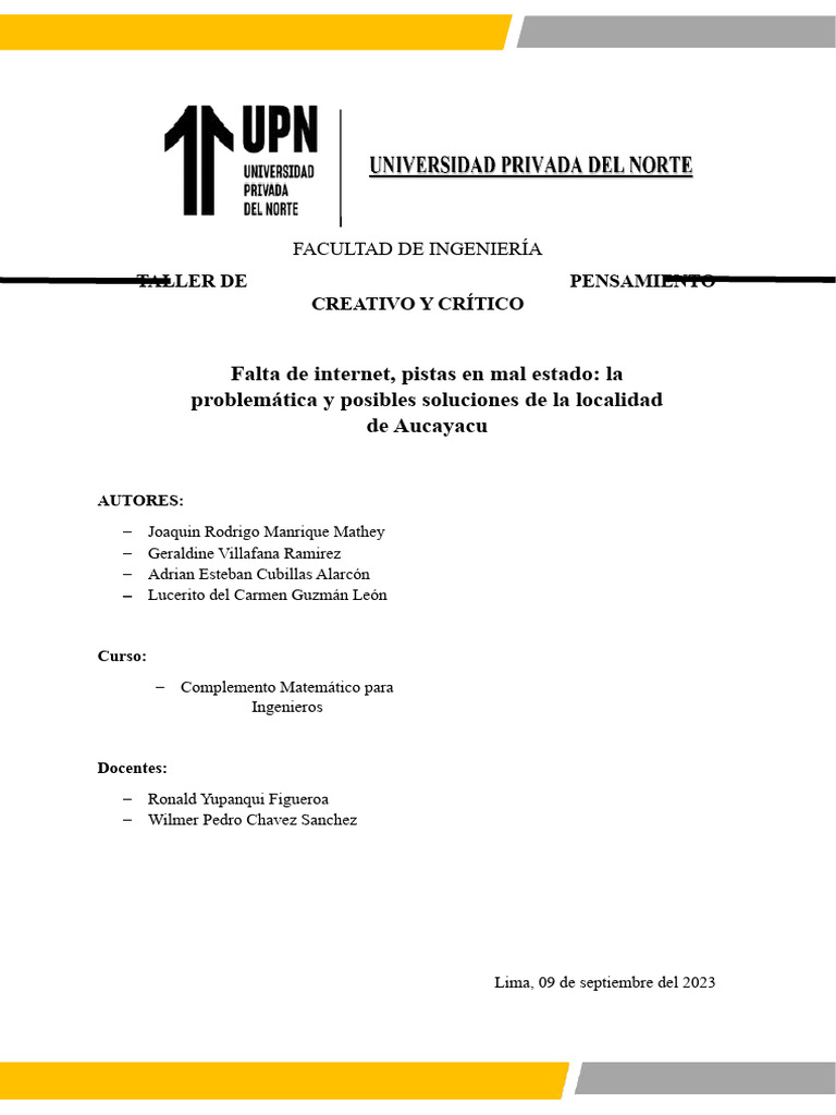Taller de Pensamiento Creativo y Crítico Avanze 2 Terminado | PDF | Energía renovable | Uso ...
