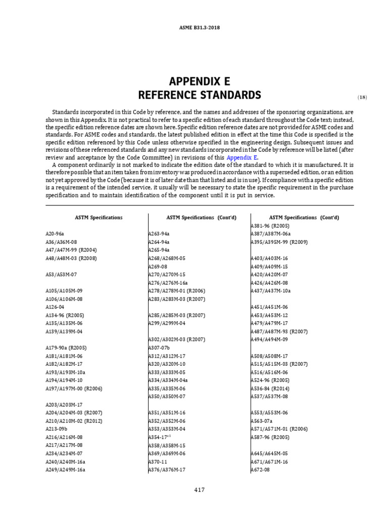 Asme B31.3-2018 Appendix e | PDF | Engineering | Mechanical Engineering
