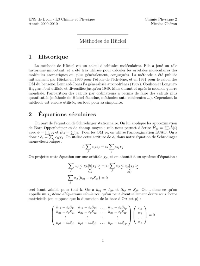 L3 TheorieGroupes Methodes Huckel | PDF | Atomes | Orbitale moléculaire