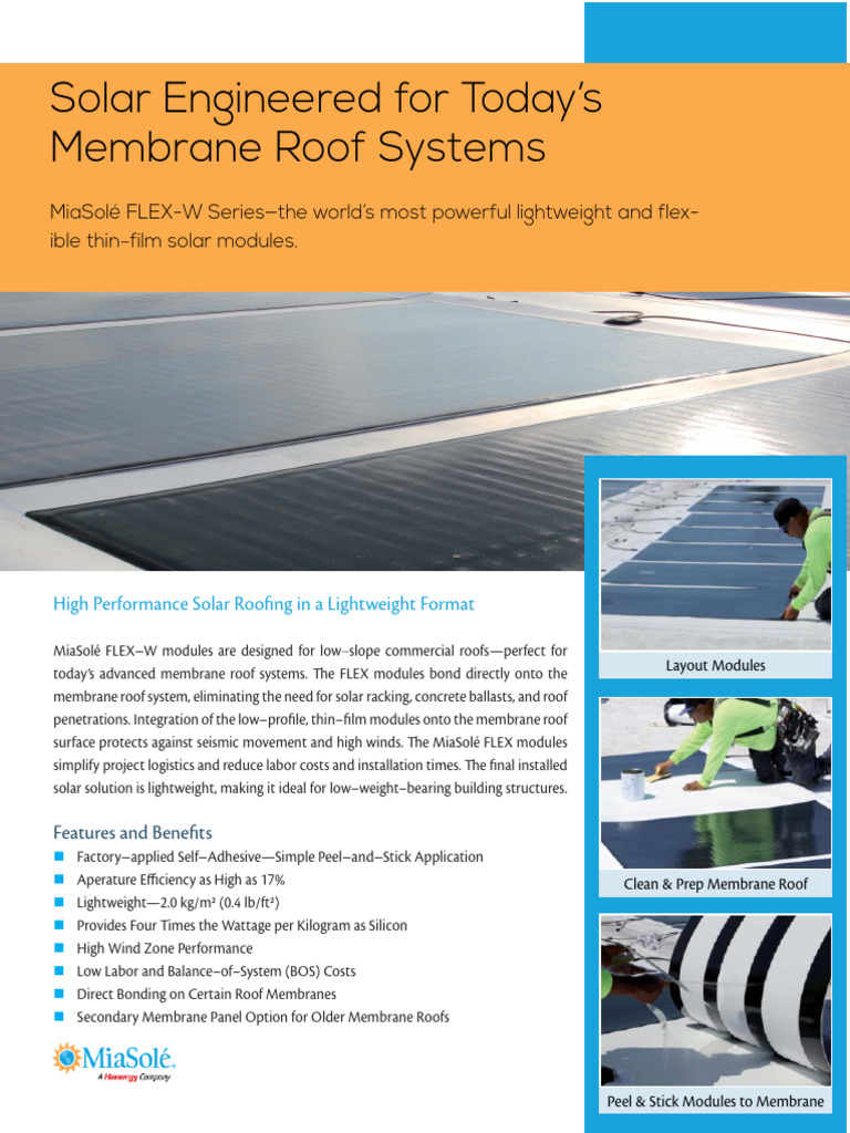 Lightweight Solar Modules for Membrane Roofs | PDF | Solar Panel ...