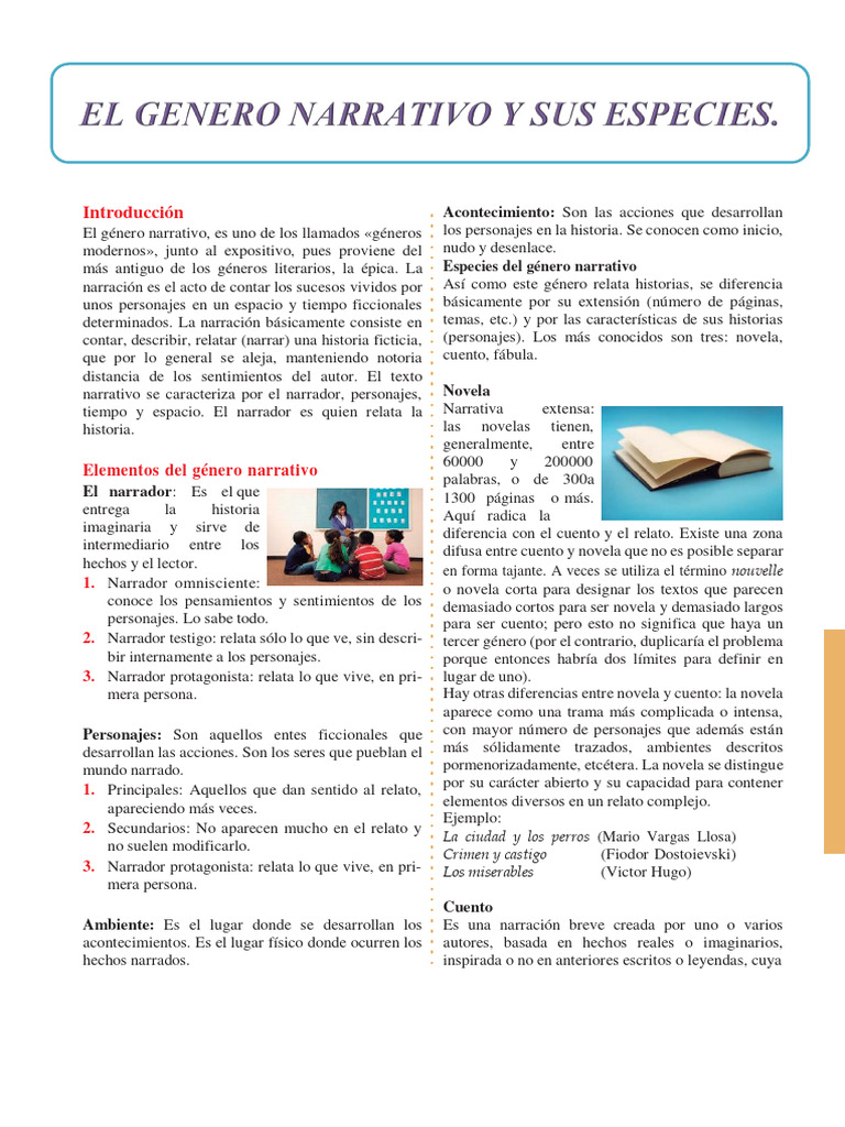 Introducción al Género Narrativo | PDF | Narración | Cuentos