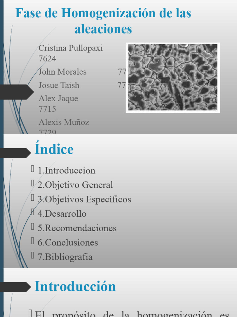 Fase de Homogenización de Las Aleaciones | PDF | Aleación | Materiales ...