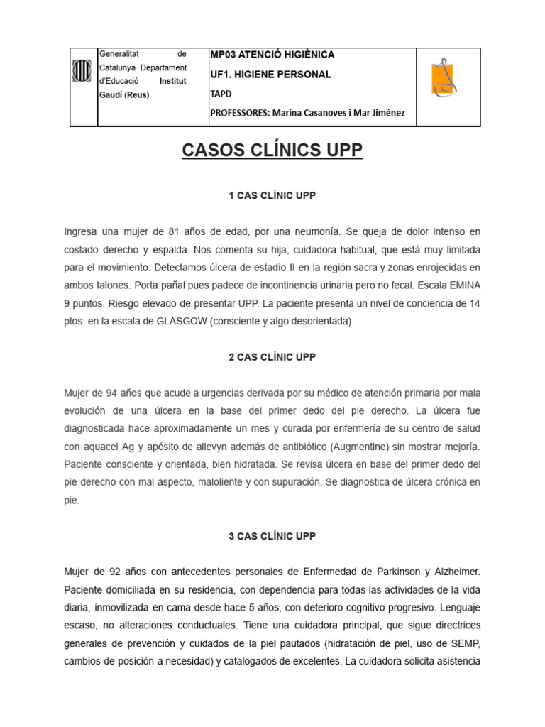 Casos Upp | PDF | Enfermedad de Alzheimer | Enfermedades y trastornos