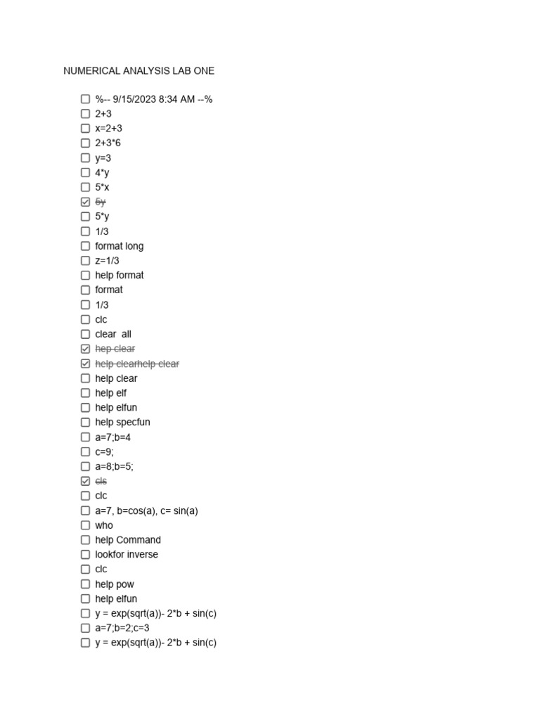 Numerical Analysis Lab One | PDF | Matrix (Mathematics) | Applied Mathematics
