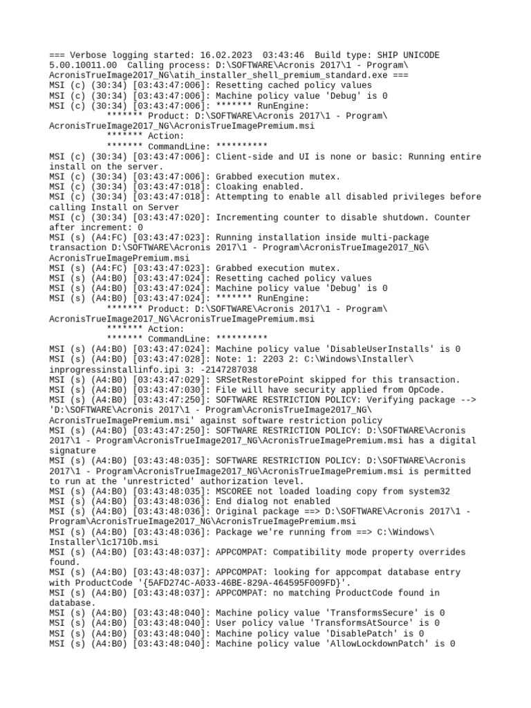 AcronisTrueImage Msi | PDF | Computer File | Computing