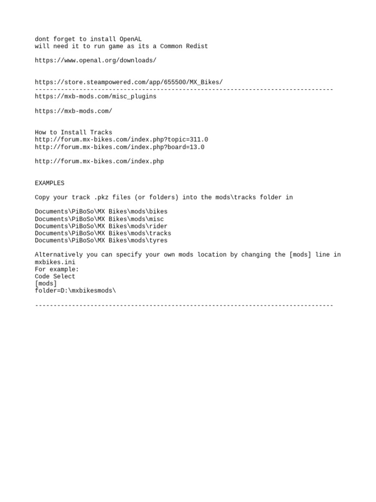 Mods & Tracks Tutorial | PDF
