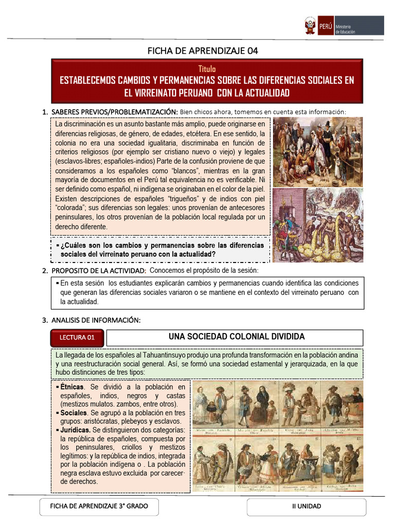 3 FICHA DE APRENDIZAJE CCSS 3° GRADO | PDF