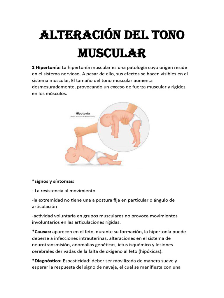 Hipertonía y Hipotonía Muscular | PDF | Relaciones personales, crianza ...