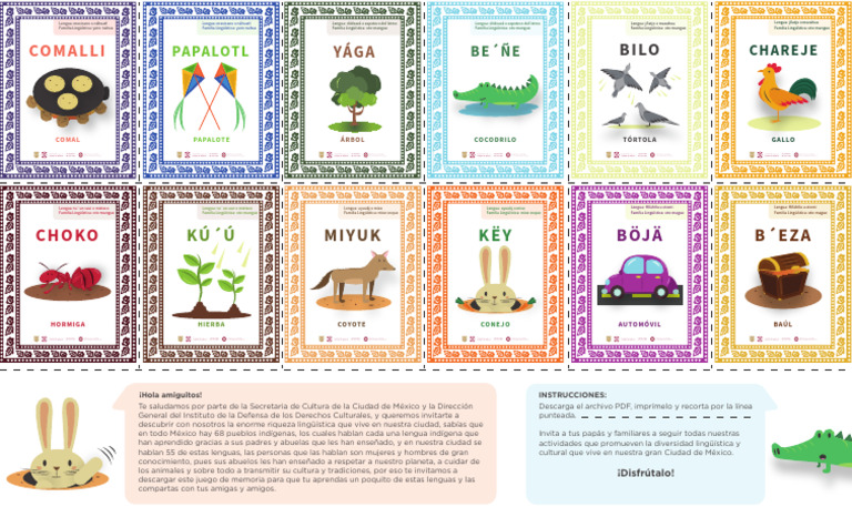 Memorama para Ninos en Lenguas Indigenas | PDF