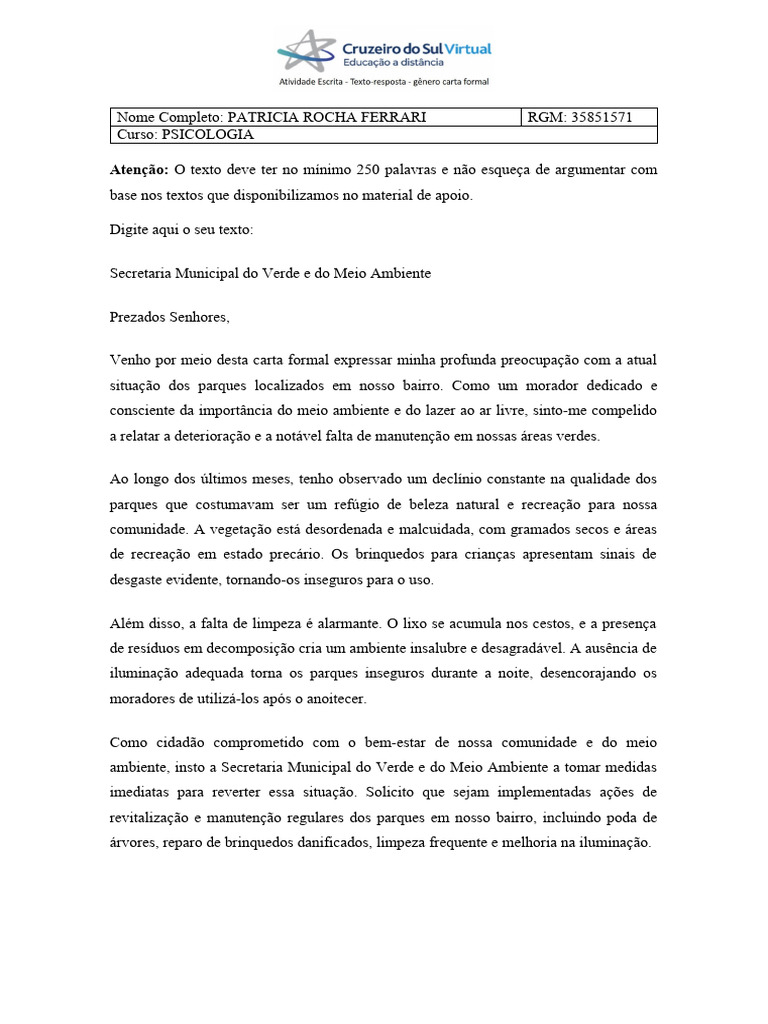 Template Atividade LPO - PATRICIA | PDF