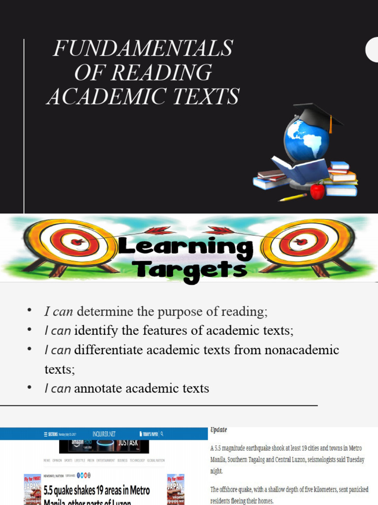 Fundamentals of Reading Academic Texts2 | PDF | Cognition | Cognitive ...