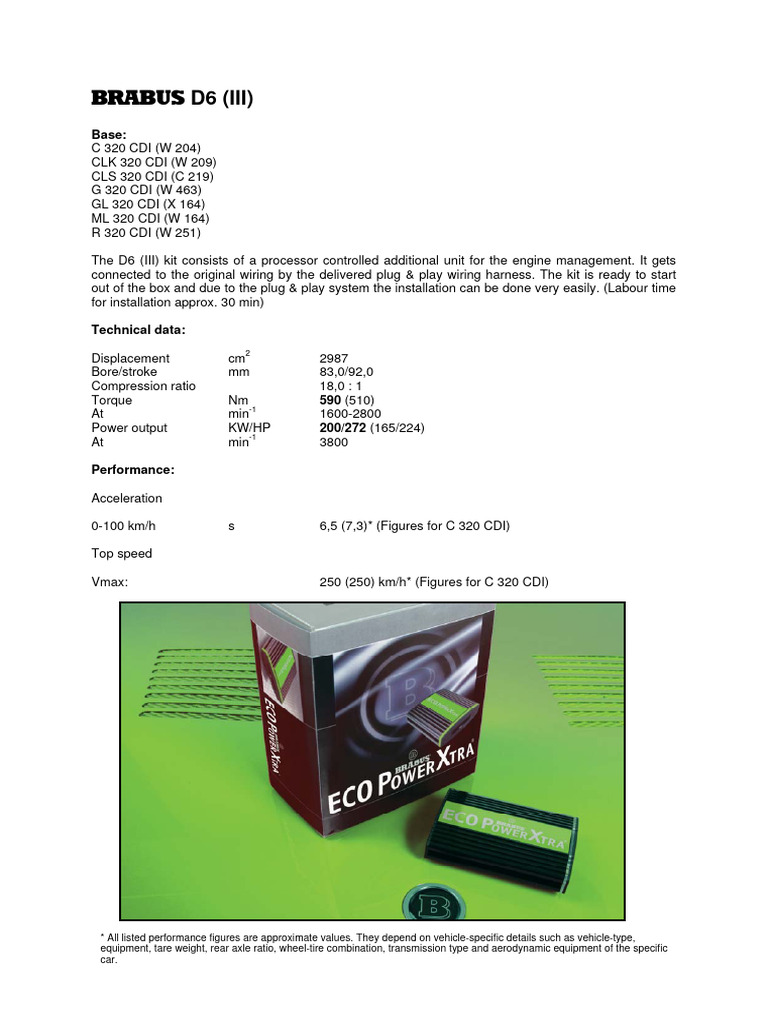 Brabus D6 III Performance Overview | PDF | Computers