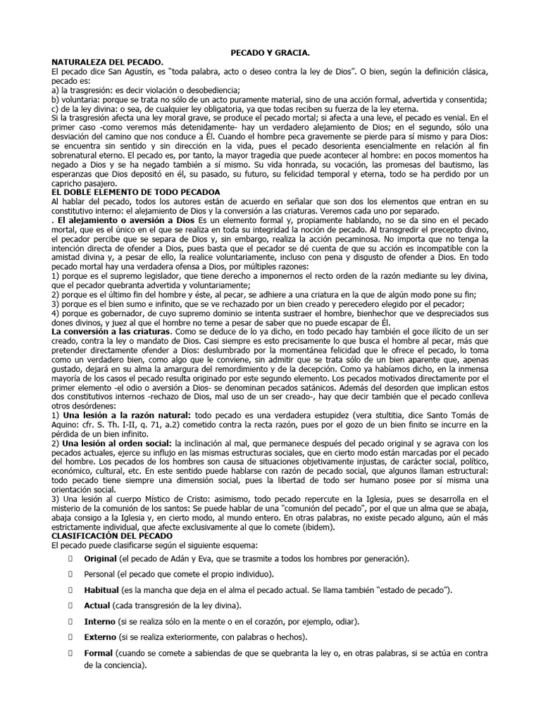 Pecado Y Gracia Pdf Gracia Divina Pecado