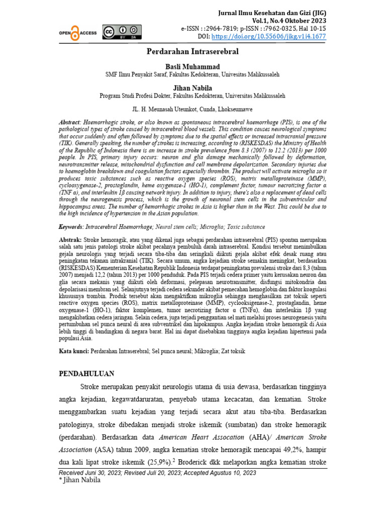 JIG Vol 1 No 4 Oktober 2023 Hal 10-15 | PDF | Clinical Medicine | Causes Of Death