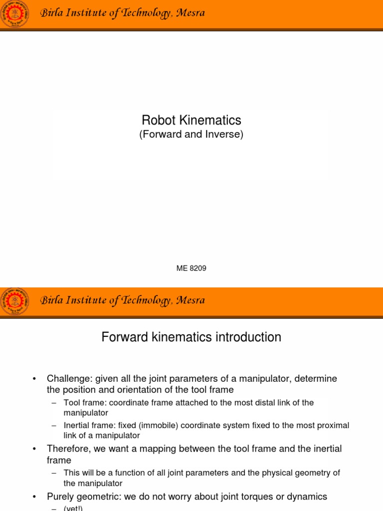 Module 02 - Robot Kinematics | PDF | Cartesian Coordinate System ...