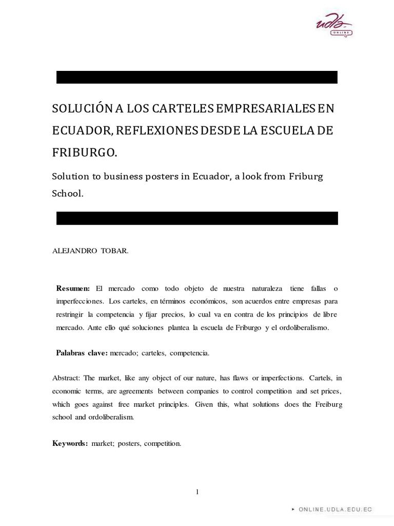 Ordoliberalismo de La Escuela de Friburgo | PDF | Monopolio | Estado ...