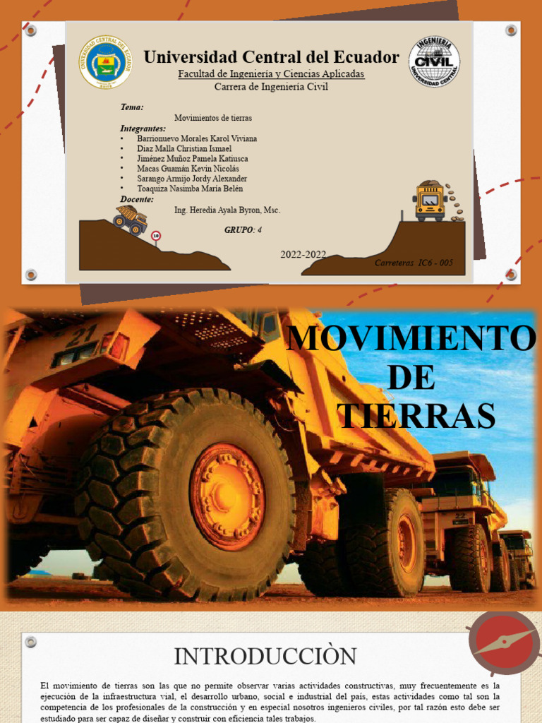 Movimiento de Tierras | PDF | Ingeniero civil | Tierra