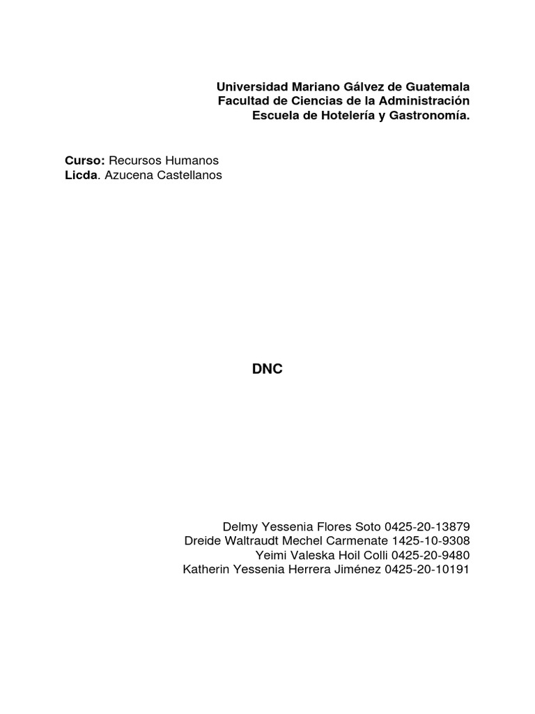 DNC 1 | PDF | Gestión de recursos humanos | Evaluación