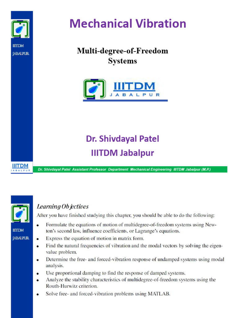 Multi-Degree of Fredom System | PDF | Eigenvalues And Eigenvectors | Normal Mode