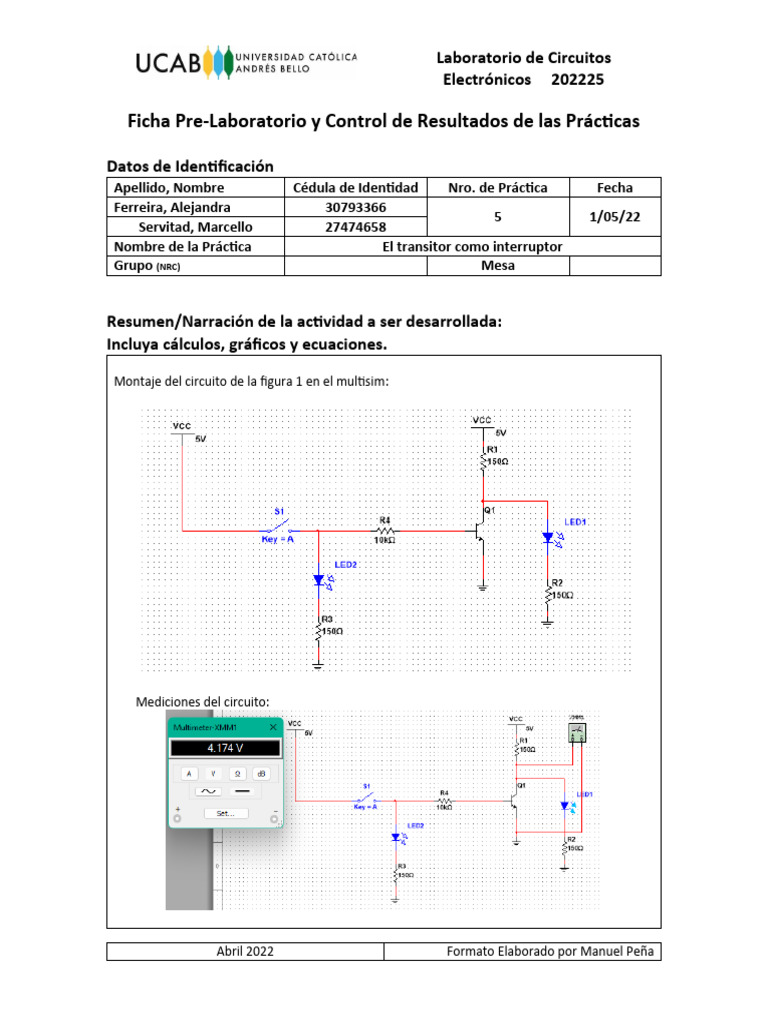 Circuitospractica 5 | PDF | Diodo emisor de luz | Transistor
