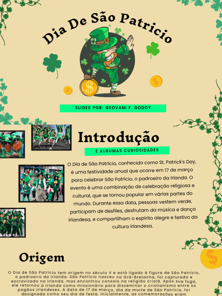Trabalho Dia de Sao Patricio | PDF | República da Irlanda