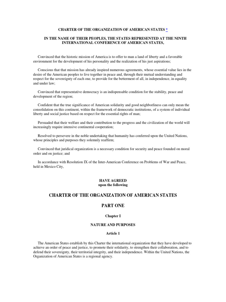 Charter of the Organization of American States | PDF | United Nations ...