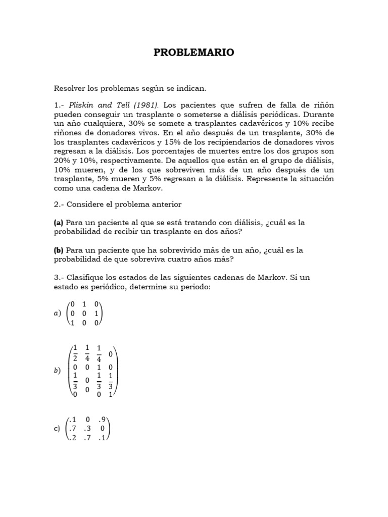 Problemario Tema Iv | PDF