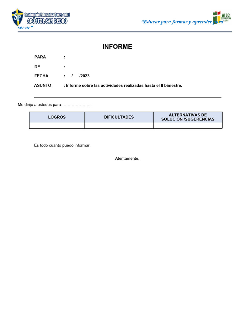 Formato de Informe | PDF