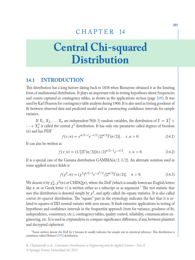 Central Chi-Squared Distribution Explained | PDF | Chi Squared ...