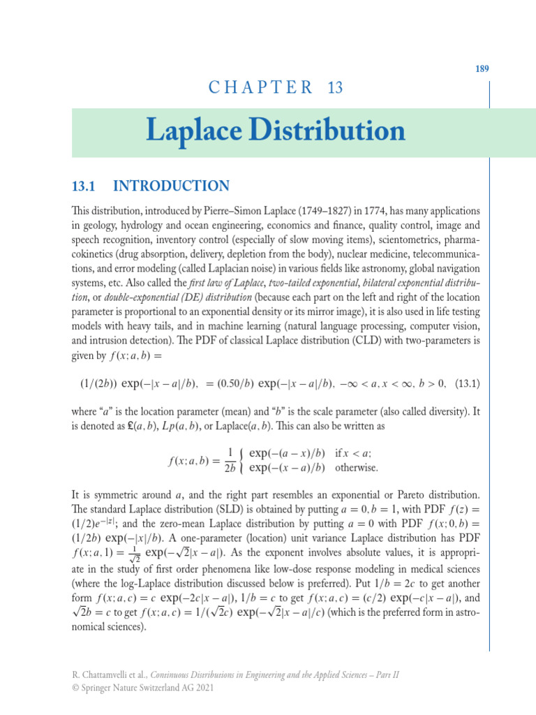 Laplace Distribution | Download Free PDF | Exponential Function | Statistics