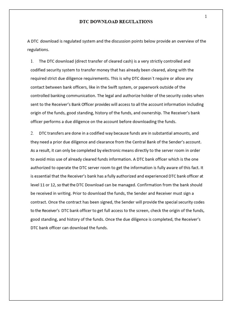 Background DTC Download Discussion Document | PDF | Banks | European ...