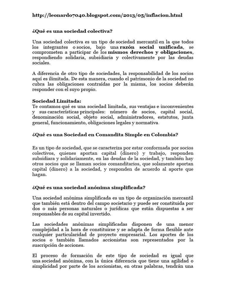 Definicion de Las Sociedades | PDF | Sociedad General | Sociedad