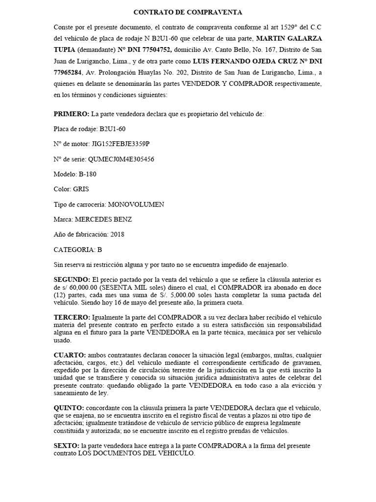 Contrato de Compraventa | PDF | Derecho privado