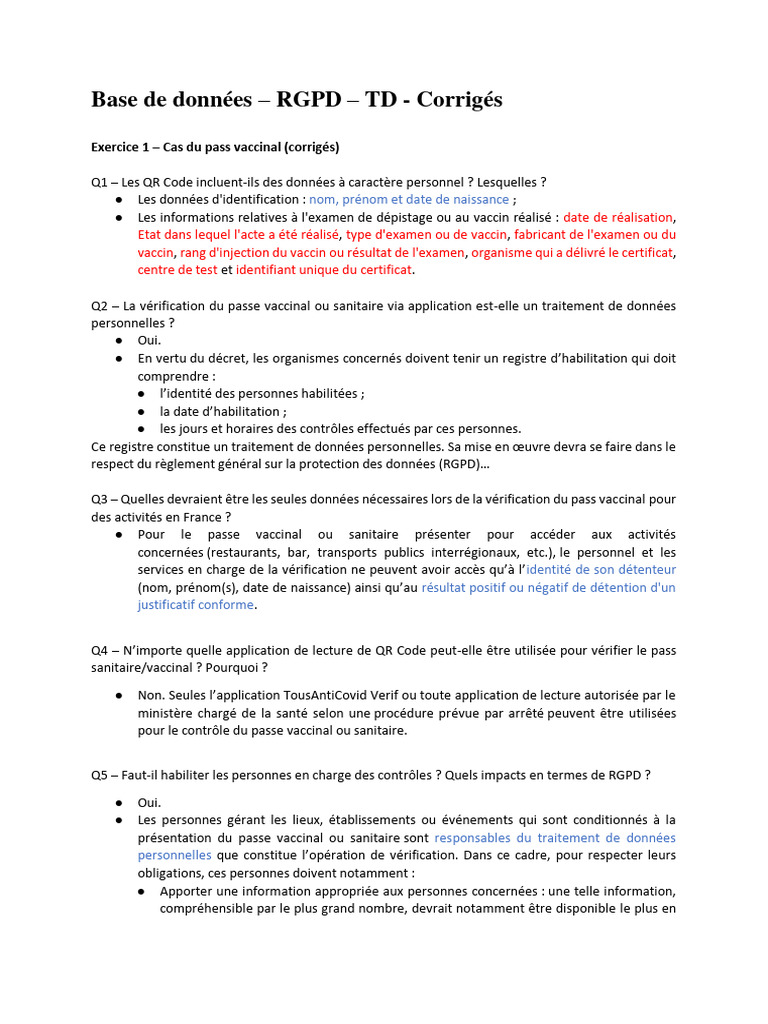 GM4-S8-BD-RGPD-TD-Corrigés | PDF