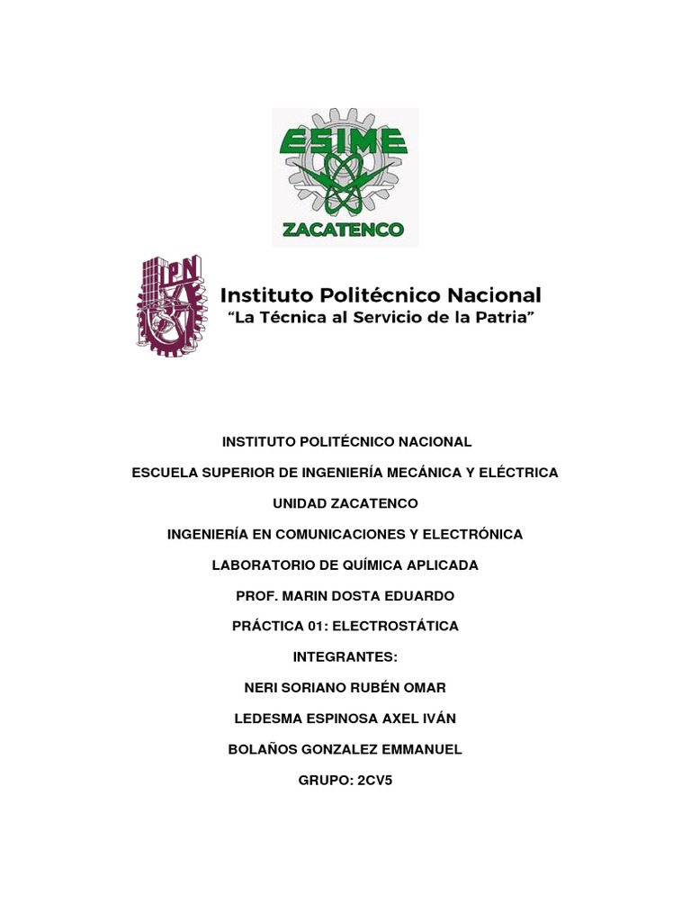 Practica 1 Fisica Electrostatica | PDF | Electricidad | Electrostática