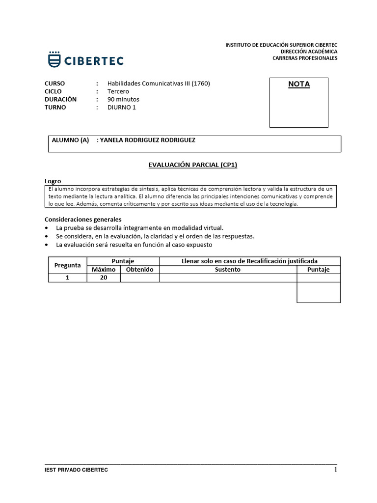 EXAMEN PARCIAL- YANELA RODRIGUEZ RODRIGUEZ | PDF | Objeto volador no ...