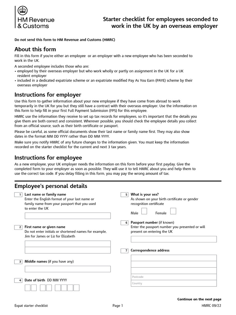 Expat Starter Checklist | PDF | Loans | Employment