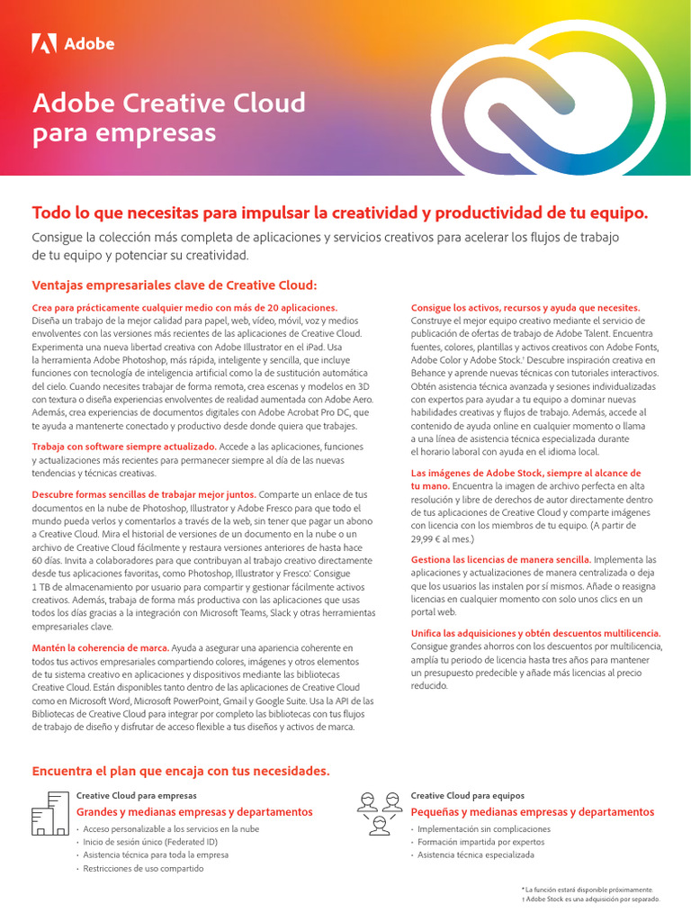 Creative Cloud: Potencia Empresarial y Creativa | PDF | Computación en ...