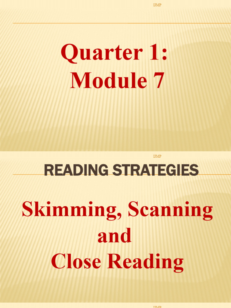 English 7 Q1 Module 7 | PDF | Speed Reading | Communication