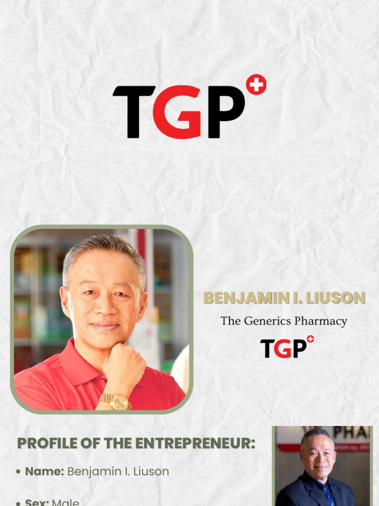Benjamin Liuson - THE GENERICS PHARMACY | PDF | Pharmacy | Generic Drug