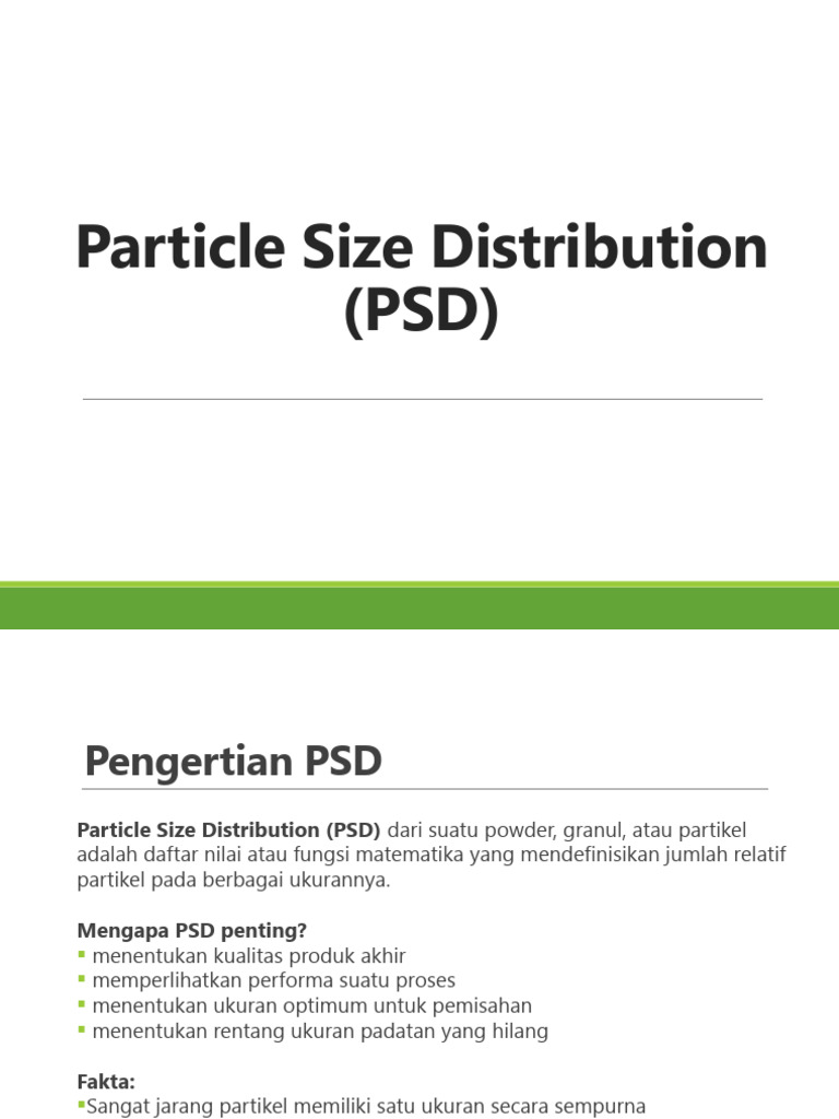 Distribusi Ukuran Partikel (PSD) | PDF | Sains & Matematika