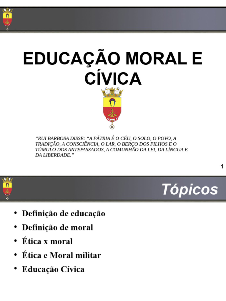 Educacao Moral e Civica 1TA - Cópia | PDF | Moralidade