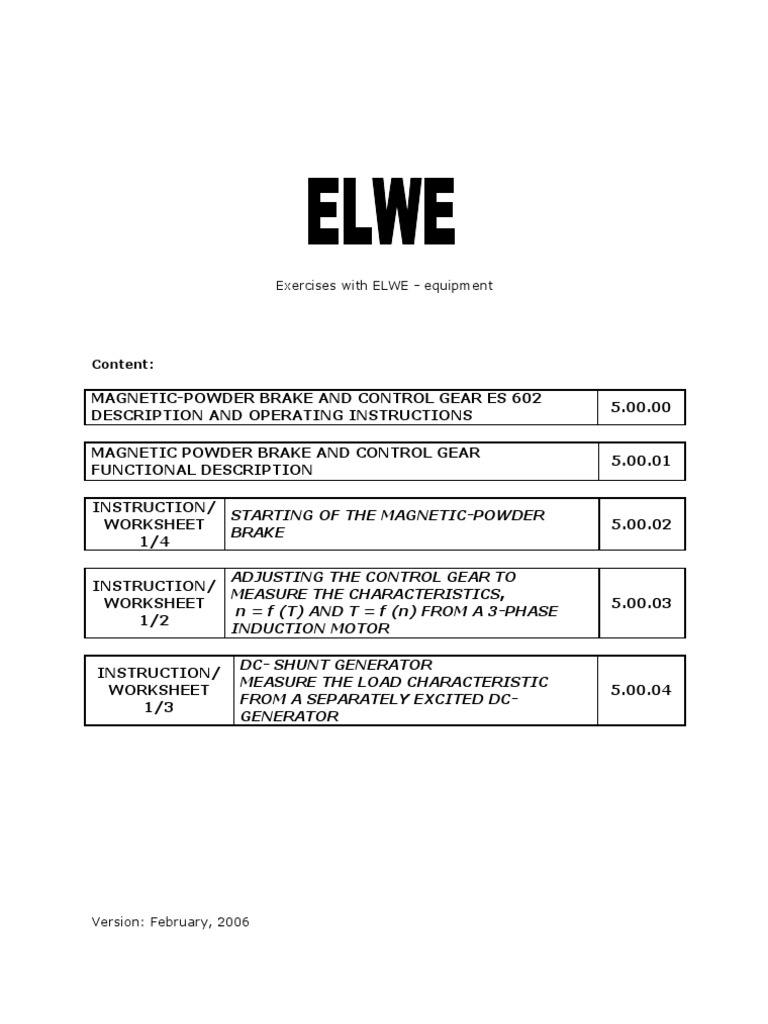 Assignment 4 Introduction ELWE Powder Brake | PDF | Switch | Electrical ...